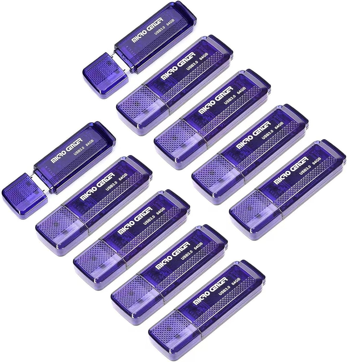 10-PK 64GB Micro Center SuperSpeed USB 3.0 Flash Drives (Read Speed Up ...