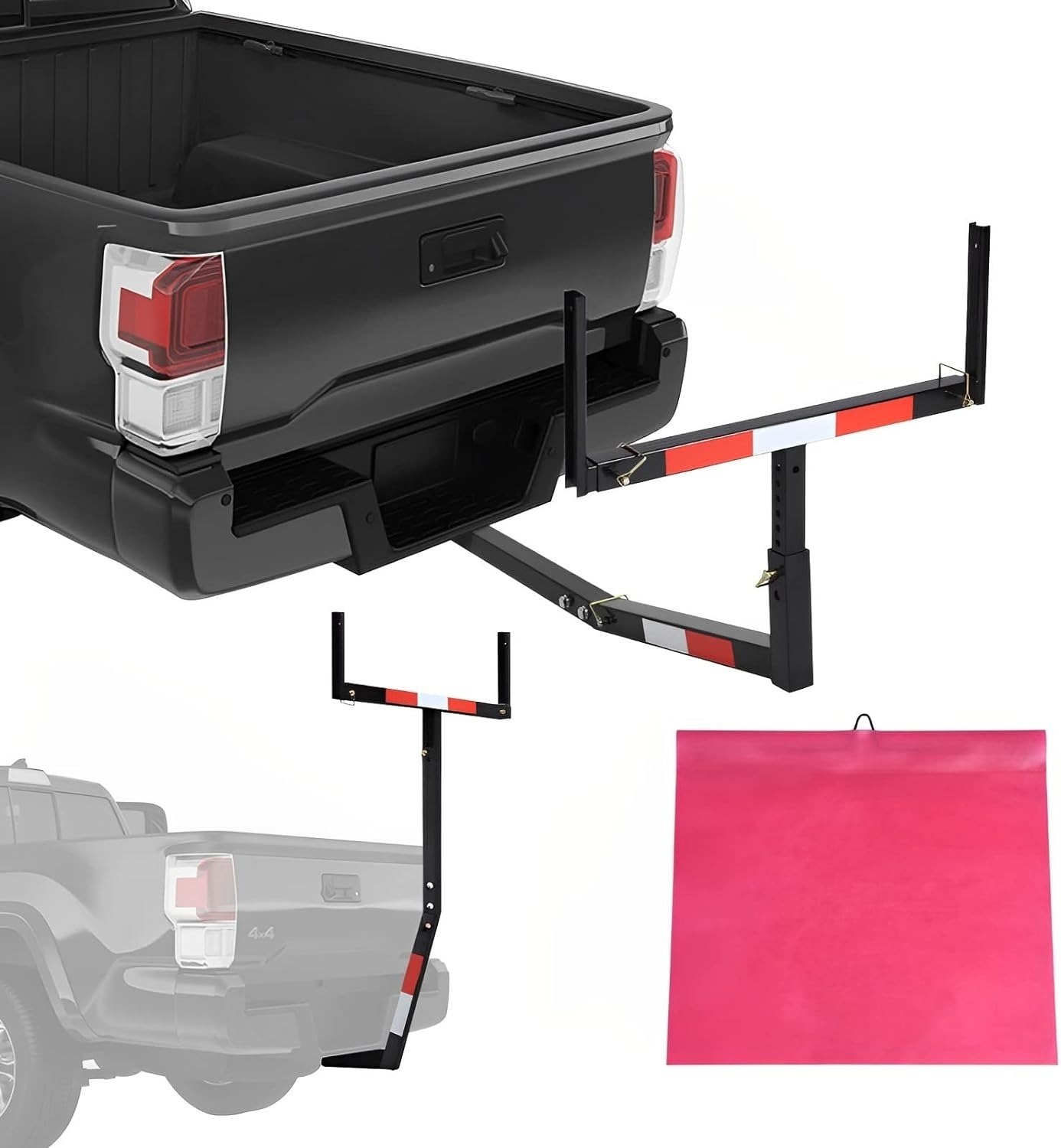 Goplus Truck Bed Hitch Extender w/ Adjustable Extension Rack & Safety ...