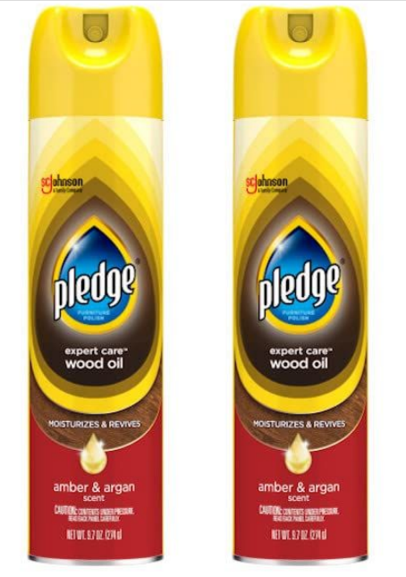 9.7-Oz Pledge Spray Furniture Polish (Amber & Argan) 2 for $7.40 ($3.70 ...