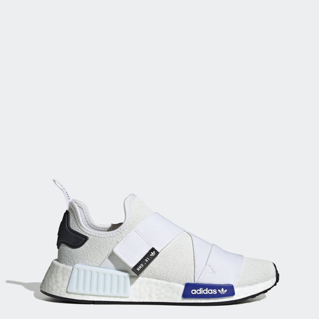 adidas Women's NMD_R1 Strap Shoes (Cloud White/Lucid Blue) $40 + Free ...
