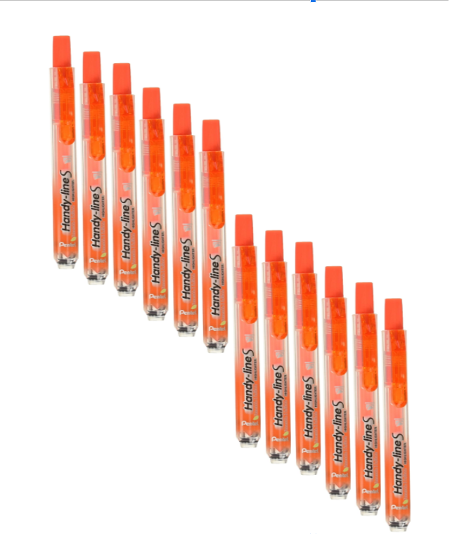 12-Count Pentel Handy-Line S Retractable Chisel Tip Highlighter (Orange ...