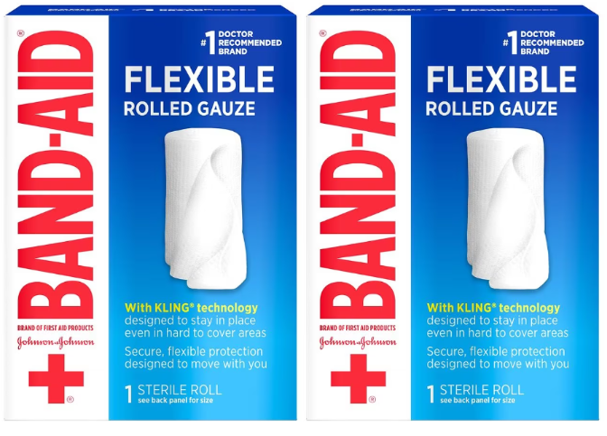 Select Accounts: Band-Aid First Aid Flexible Rolled Gauze Sterile Roll ...
