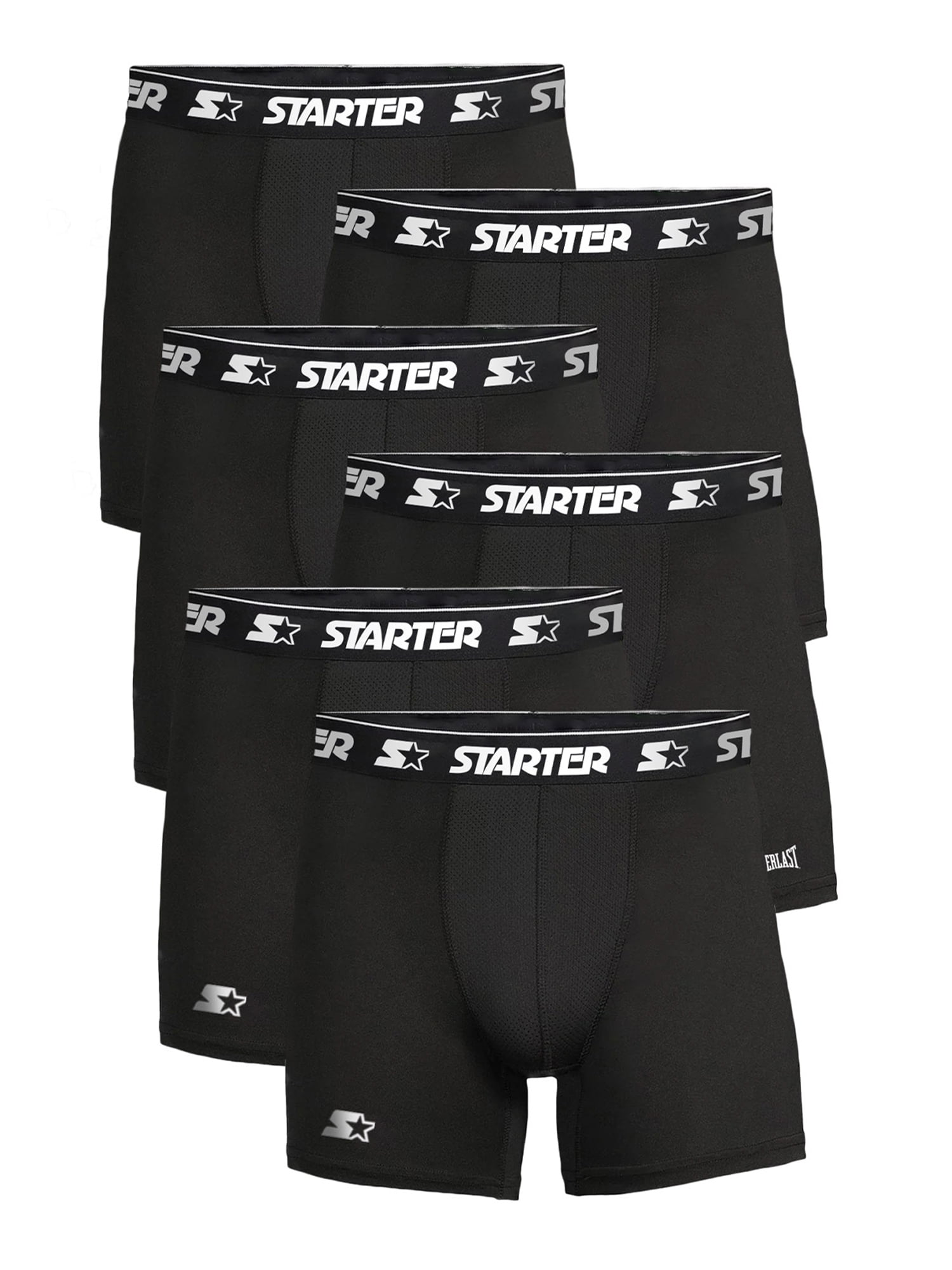 6-Pack Starter Men's Performance Athletic Stretch Tag-Free Boxer Briefs ...