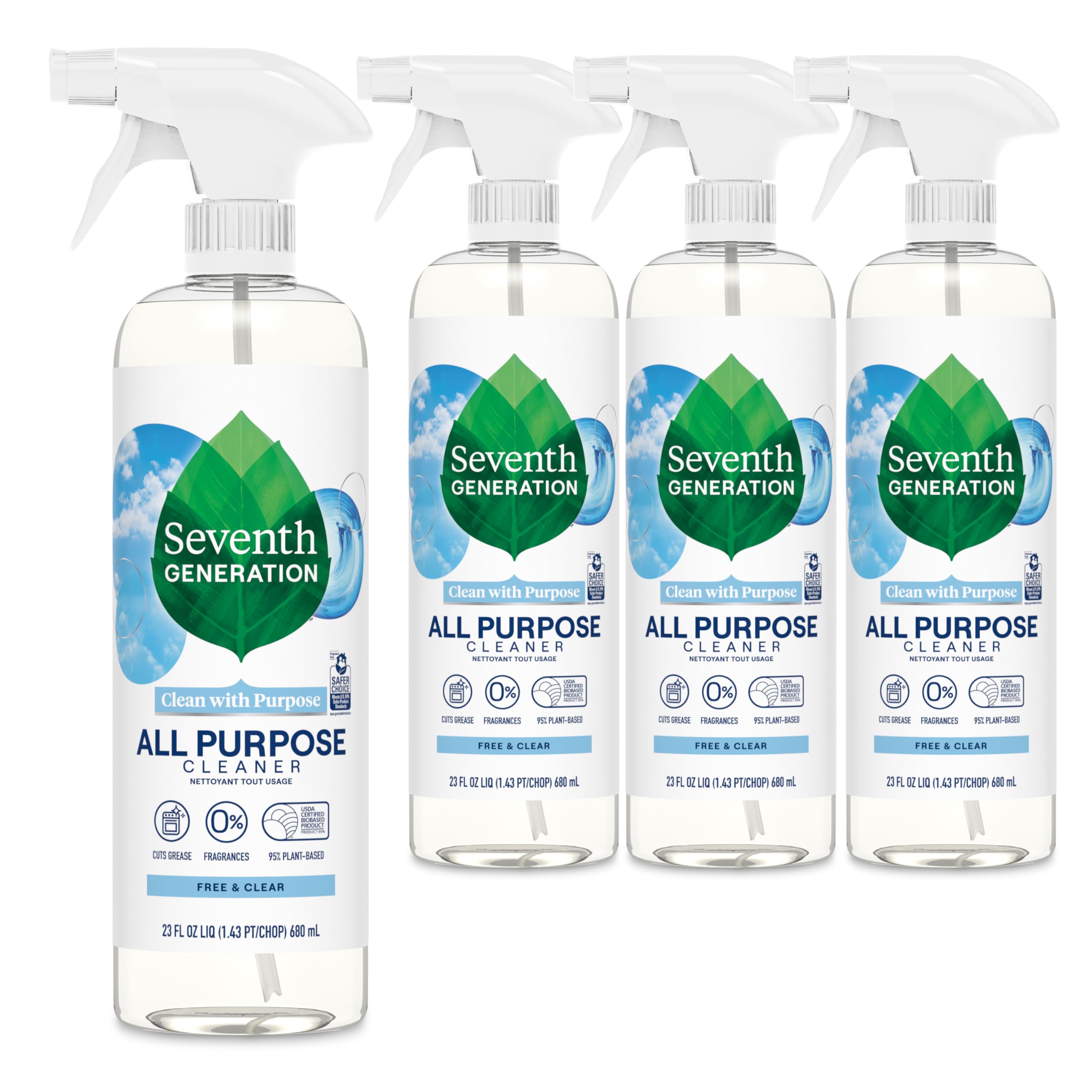 Prime Members: 4-Count 23-Oz Seventh Generation All-Purpose Cleaning ...