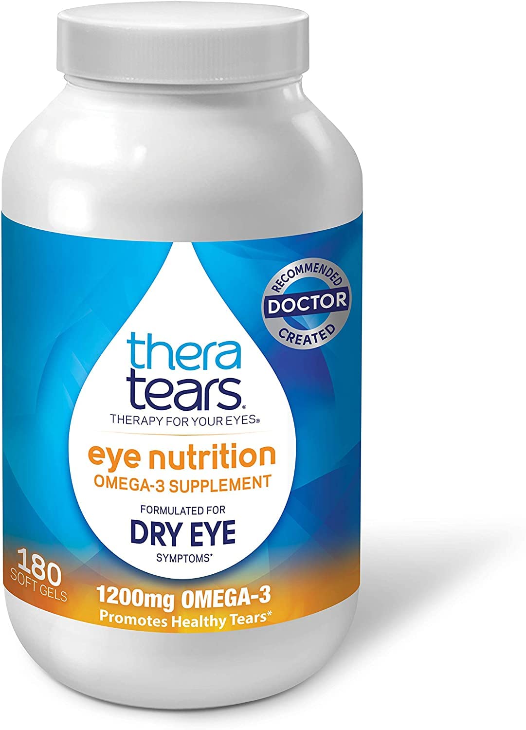 TheraTears 1200mg Omega 3 Supplement for Eye Nutrition, Organic ...