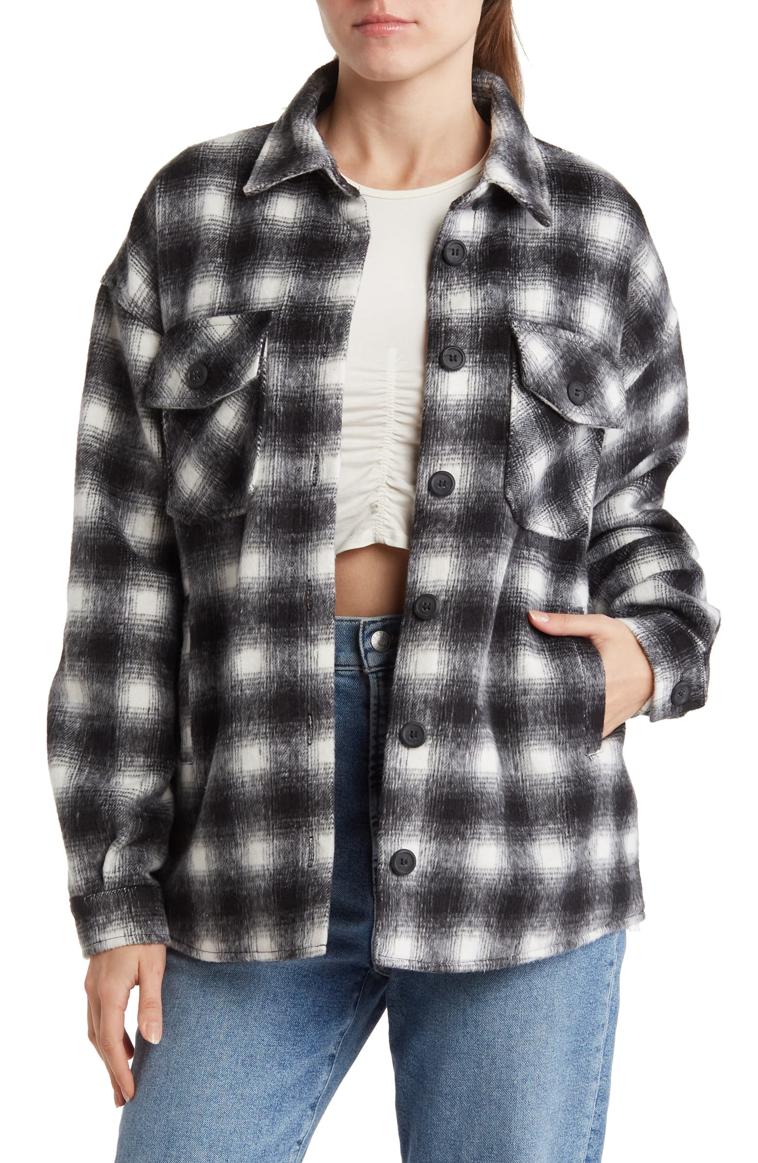 Thread & Supply Brushed Shirt Jacket (multiple colors & sizes) $13.48 ...