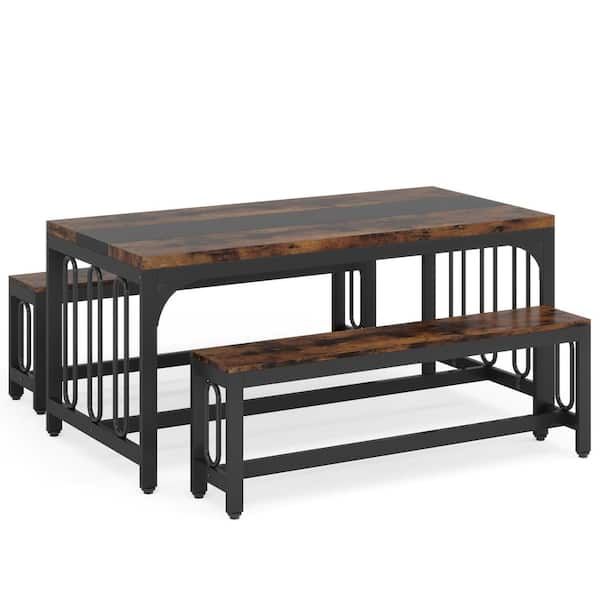 3-Piece Tribesigns Way To Origin Halseey Wood Top Dining Table Set ... 3-Piece Tribesigns Way To Origin Halseey Wood Top Dining Table Set ...