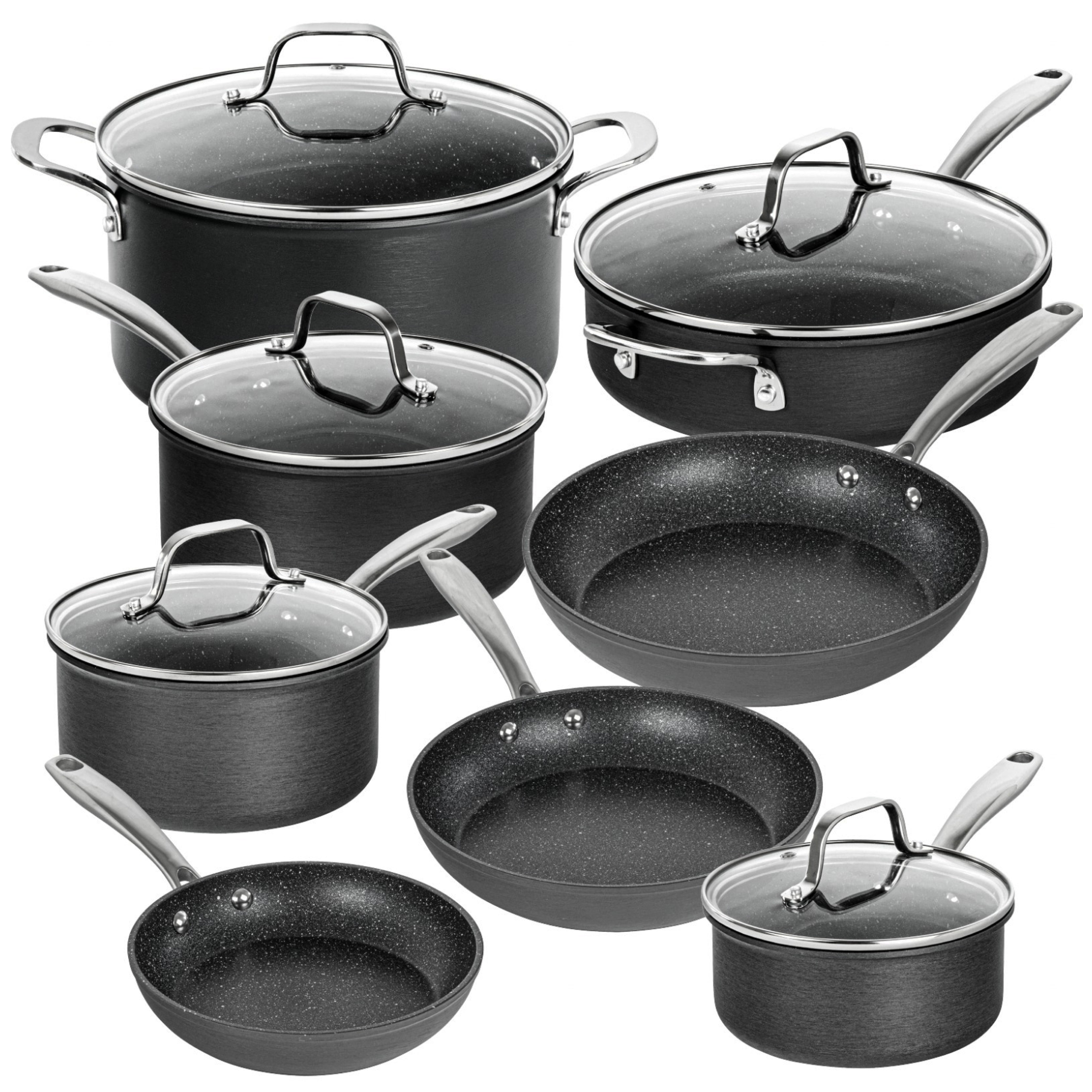 13-Piece Granite Stone Pro Hard Anodized Premium Cookware Set $99.96 ...