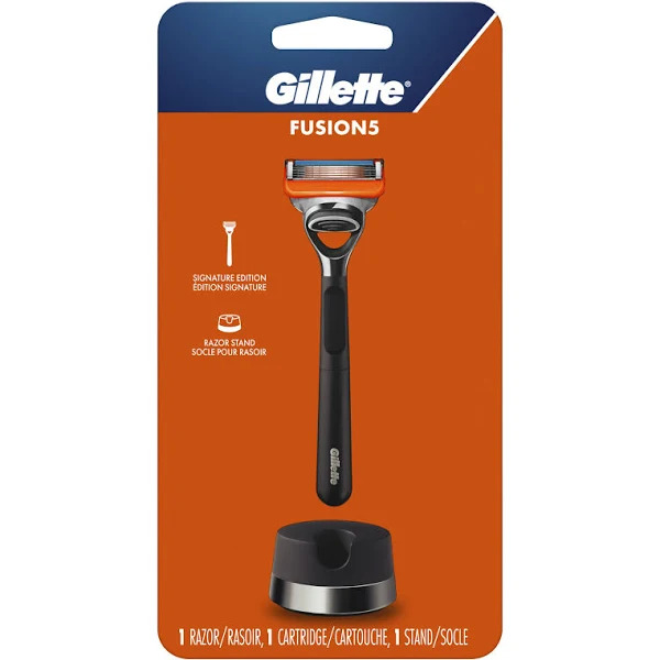 Gillette Fusion5 Signature Edition Razor Handle, Stand & 1 Blade Refill ...