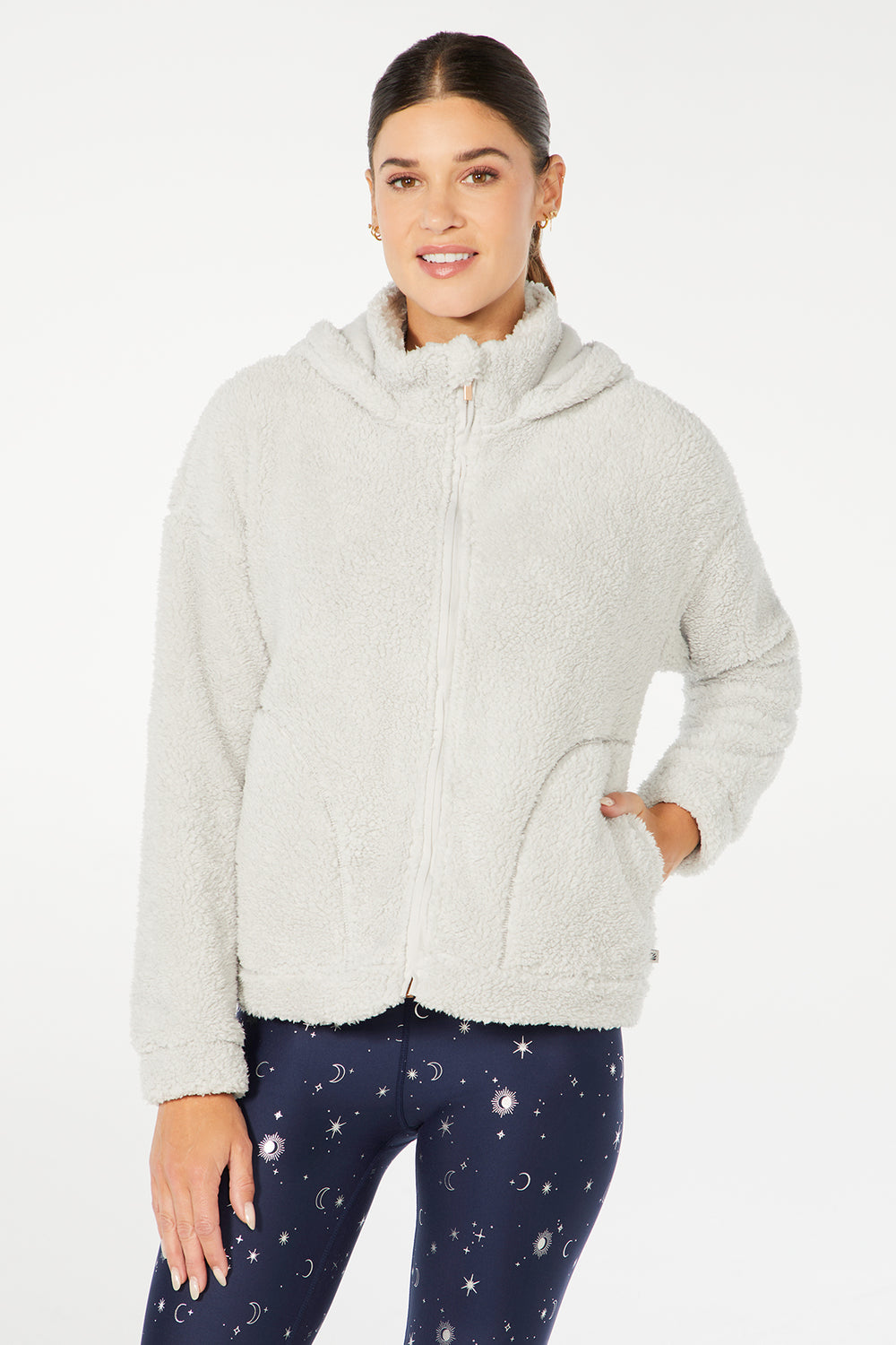 Marika Women's Furry Fleece Hooded Full Zip Jacket (Quiet Gray) $10 + Free Shipping