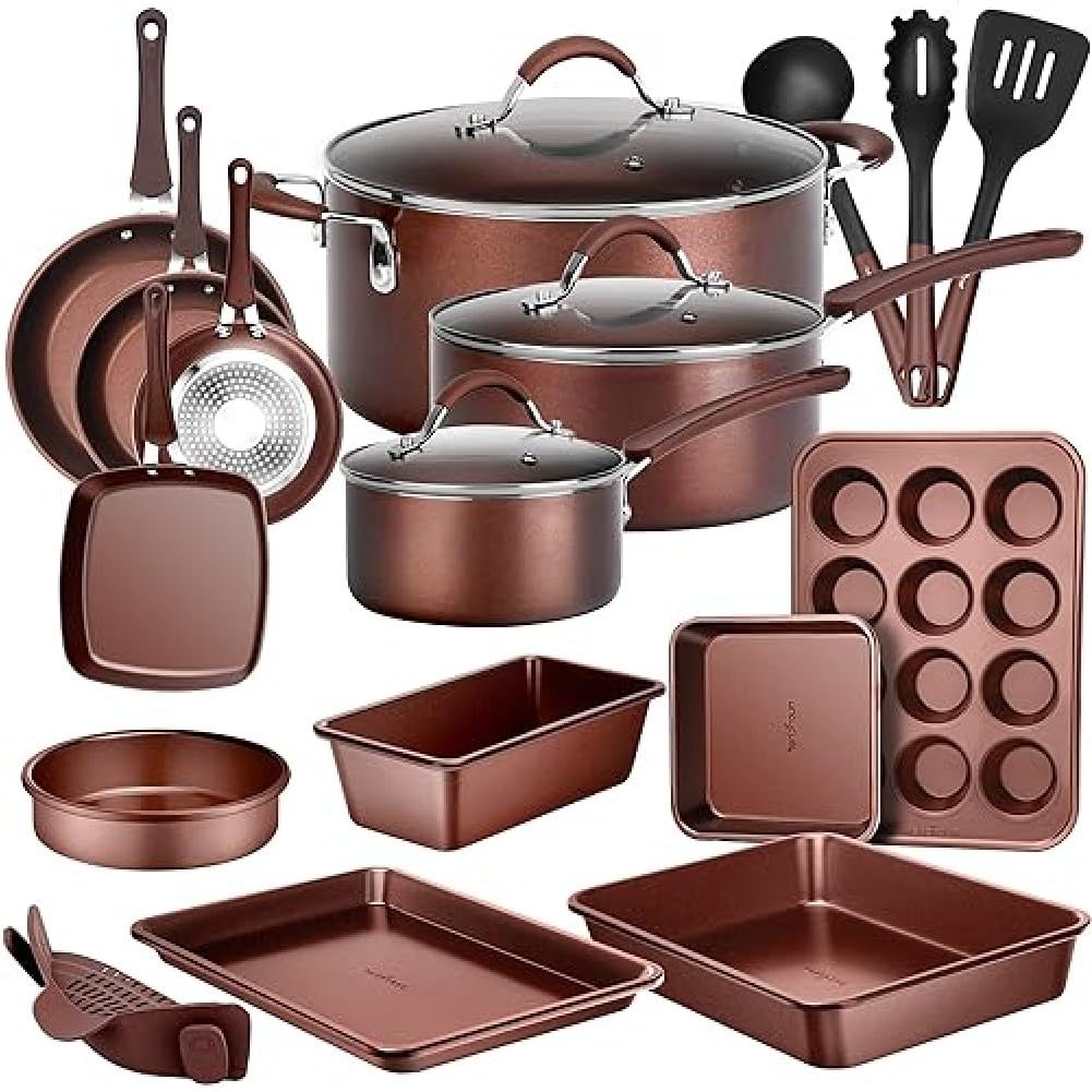Amazon Prime Members: 20-Piece NutriChef Non-Stick Kitchen Cookware ...