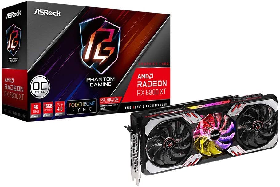 ASRock RX 6800 XT PG D 16G OC AMD Radeon RX6800XT Graphics Board 16GB ...