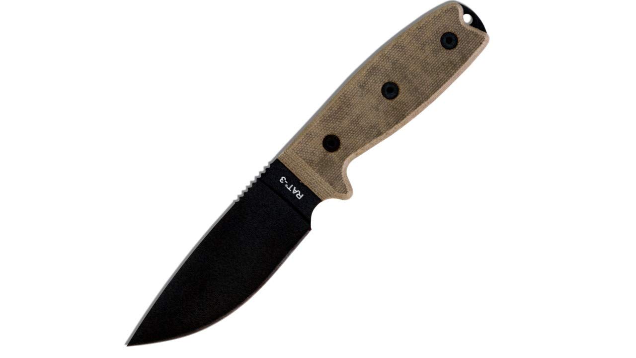 Ontario Knife Company Rat-3 Plain Edge 3.9" Blade w/ Black Nylon Sheath