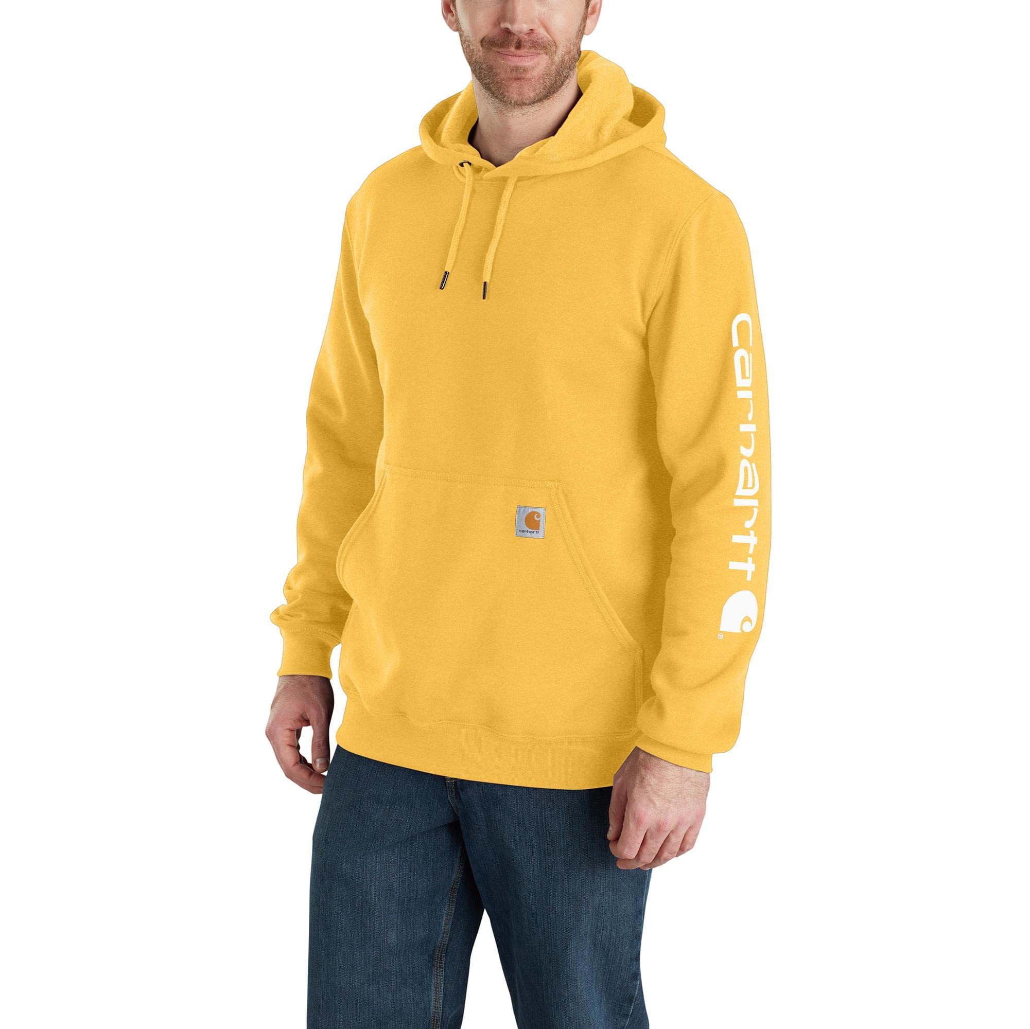 Carhartt Men's Loose Fit Logo Sleeve Hoodie Sweater (Sundance Heather)