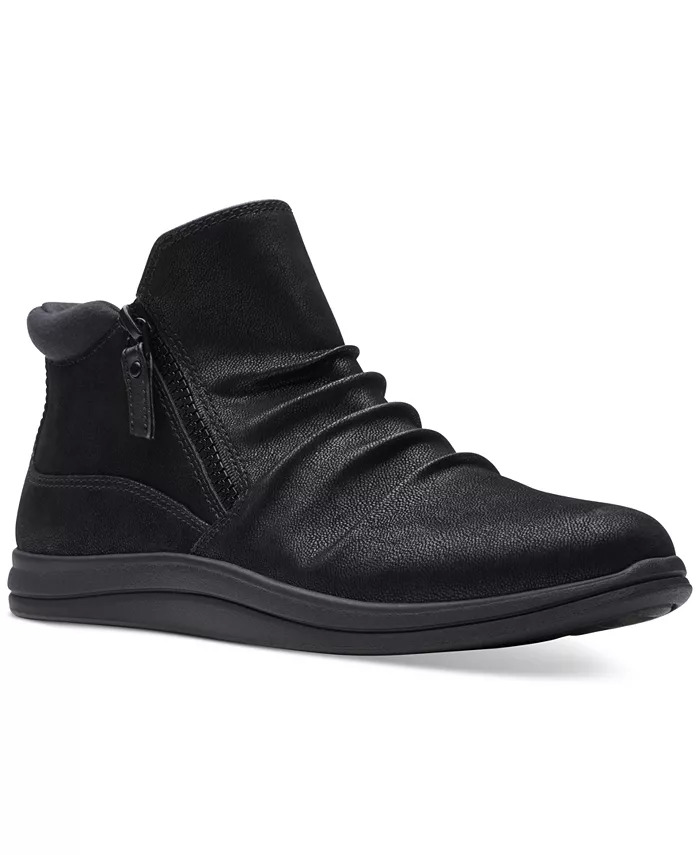 Clarks Women's Breeze Range Ruched Ankle Booties (Black) $39 + Free ...