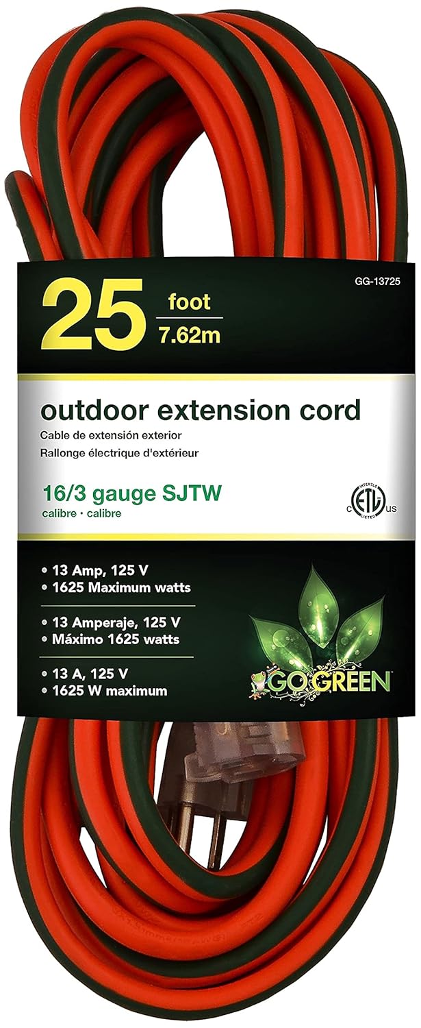 25 ft. Go Green Power 16/3 SJTW Outdoor Extension Cord w/ Lighted End ...