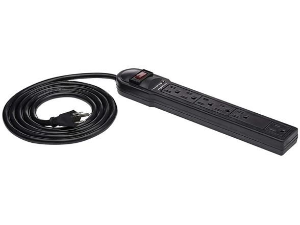 6' AmazonBasics 6-Outlet Power Strip Cord w/ 790 Joule Surge Protection ...