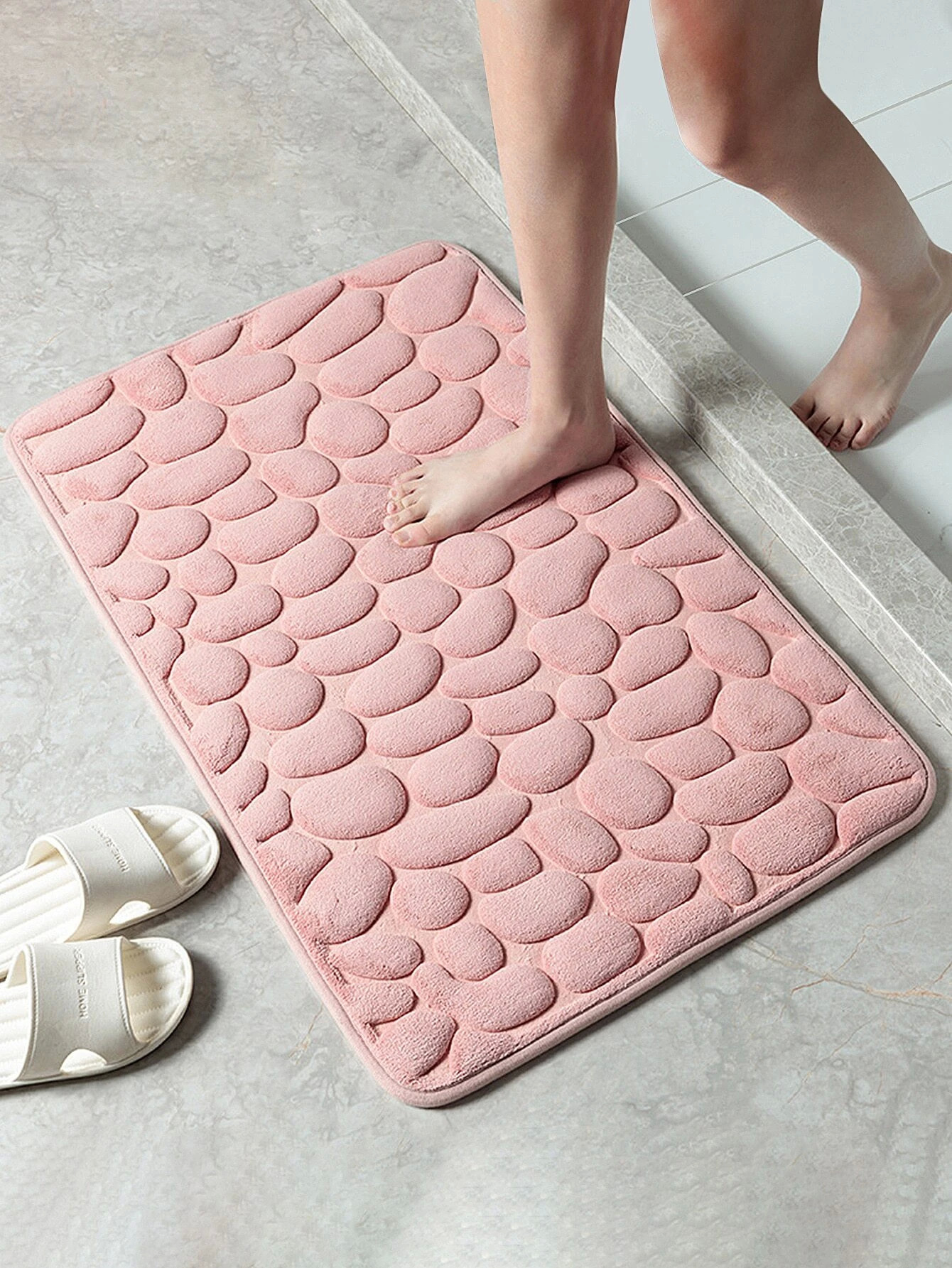 New Shein Customers: Stone Pattern Anti-Slip Bath Mat Rug (Pink): 40cm ...