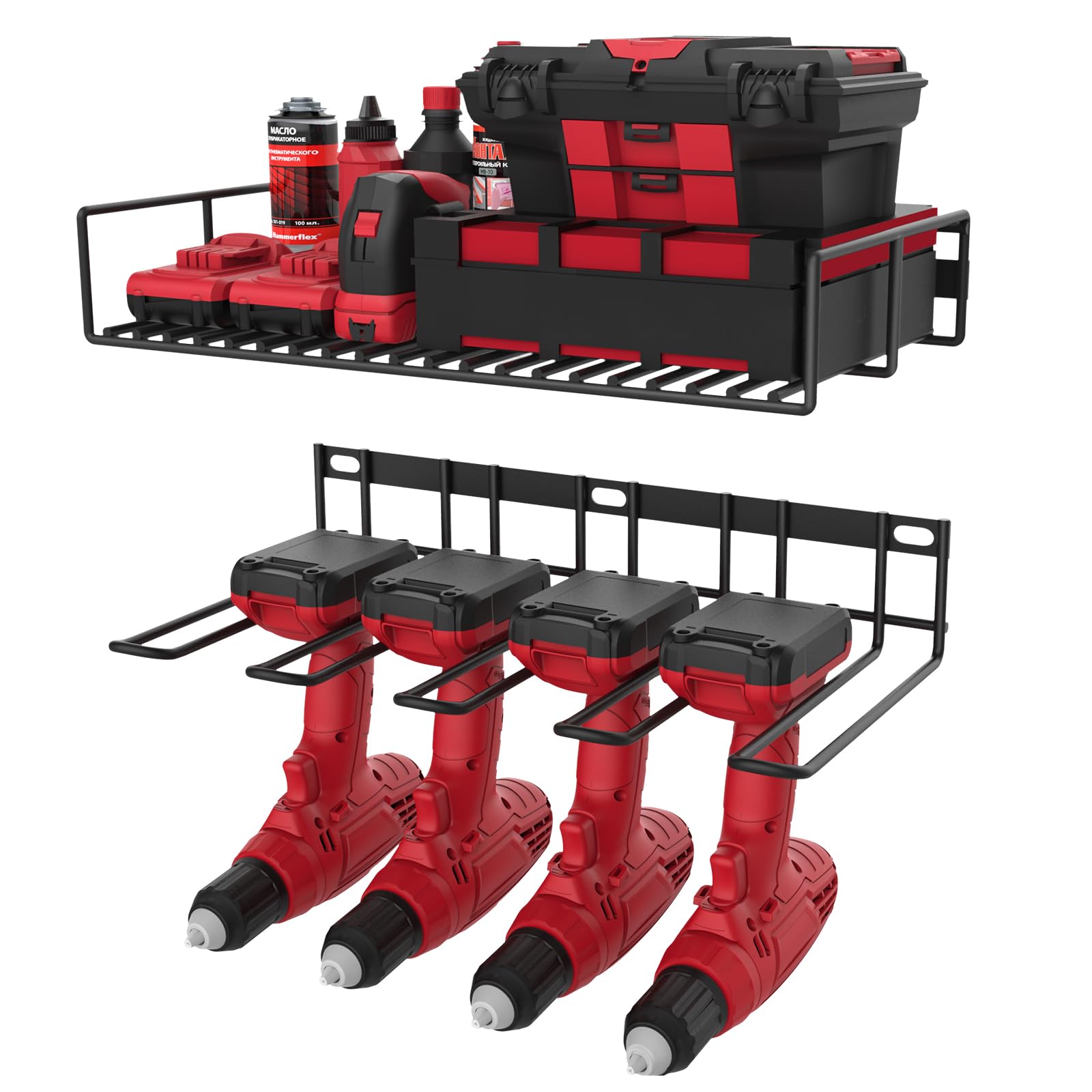 2-Piece Mefirt Wall Mount Power Tool Storage and Organizer Racks
