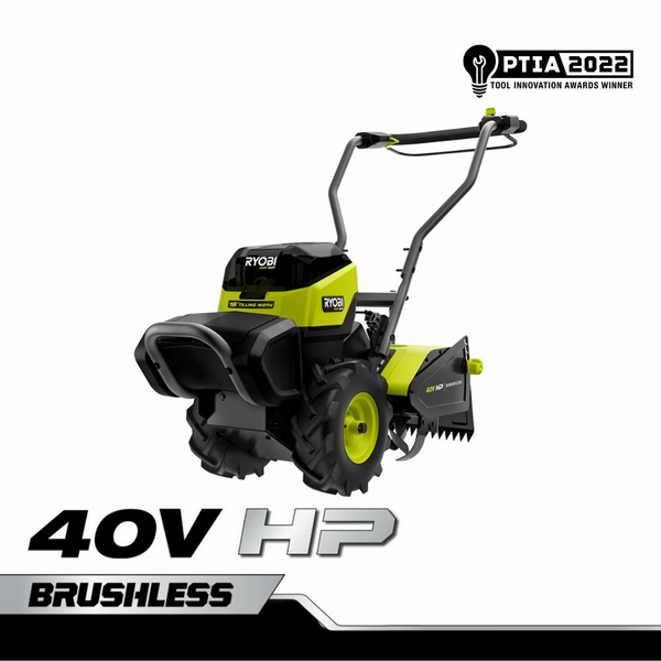 $999 RYOBI 40V HP 18 in. Battery Powered Rear Tine Tiller with (4) 6.0 ...