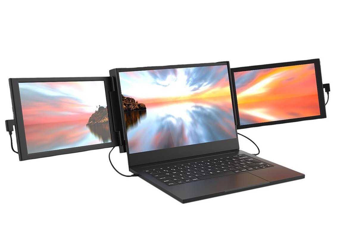 Xebec Tri-Screen Portable Workstation w/ Dual 10.1" Displays (Refurbished)