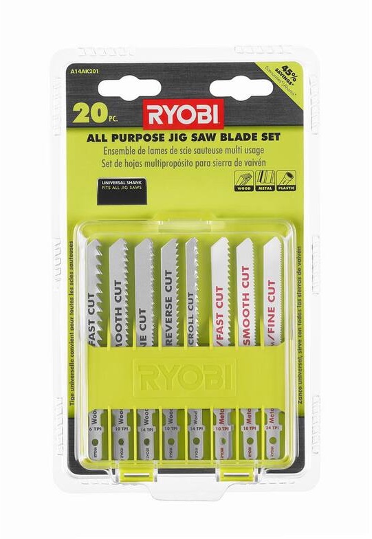 20-Piece Ryobi All Purpose Jig Saw Blade Set