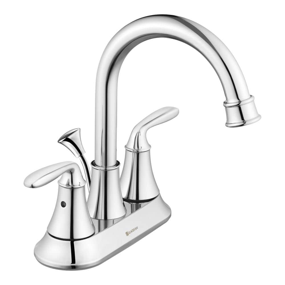 Glacier Bay Sadira 4 In Centerset 2 Handle High Arc Bathroom Faucet In