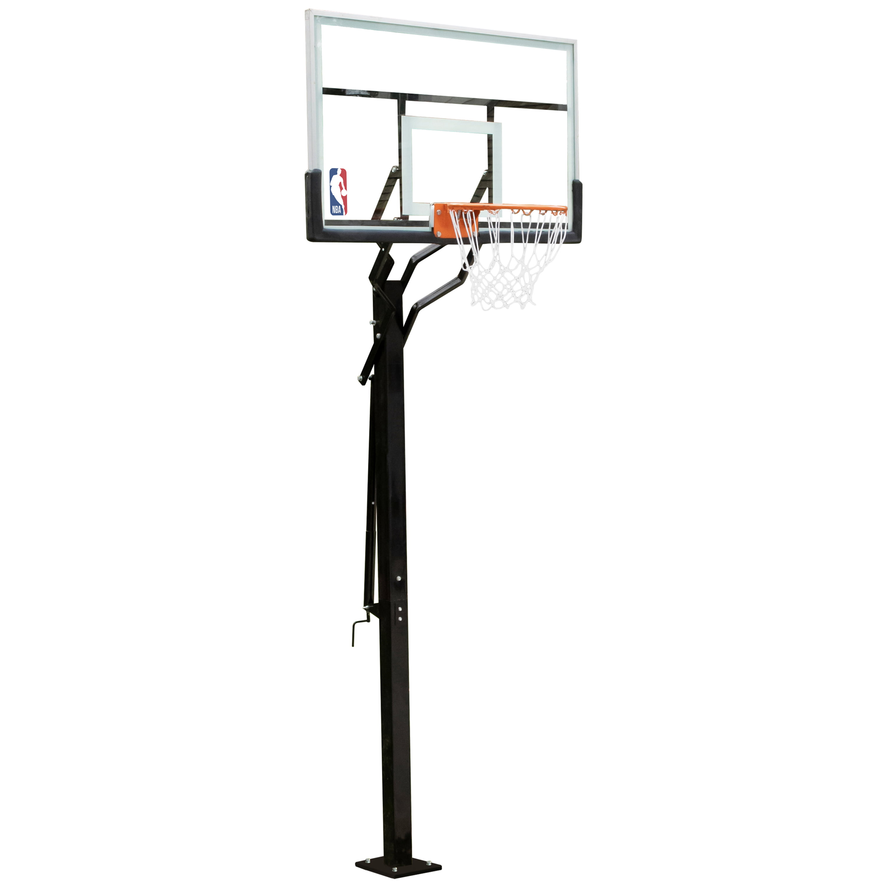 NBA 54" Adjustable In-Ground Basketball Hoop with Tempered Glass ...