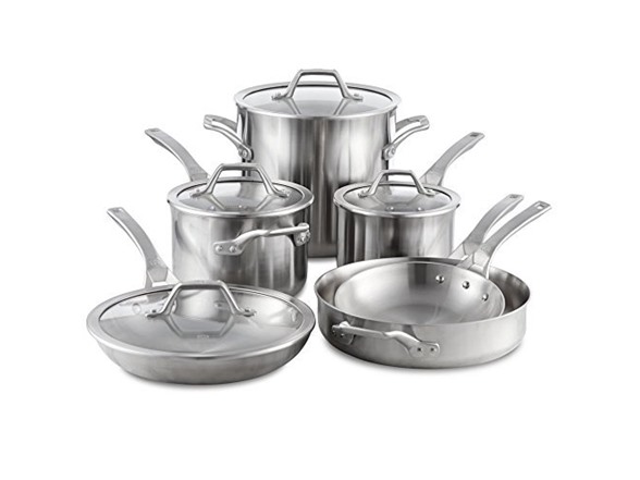 Calphalon Signature 5-Ply Stainless Steel 10-Piece Cookware Set $100 ...