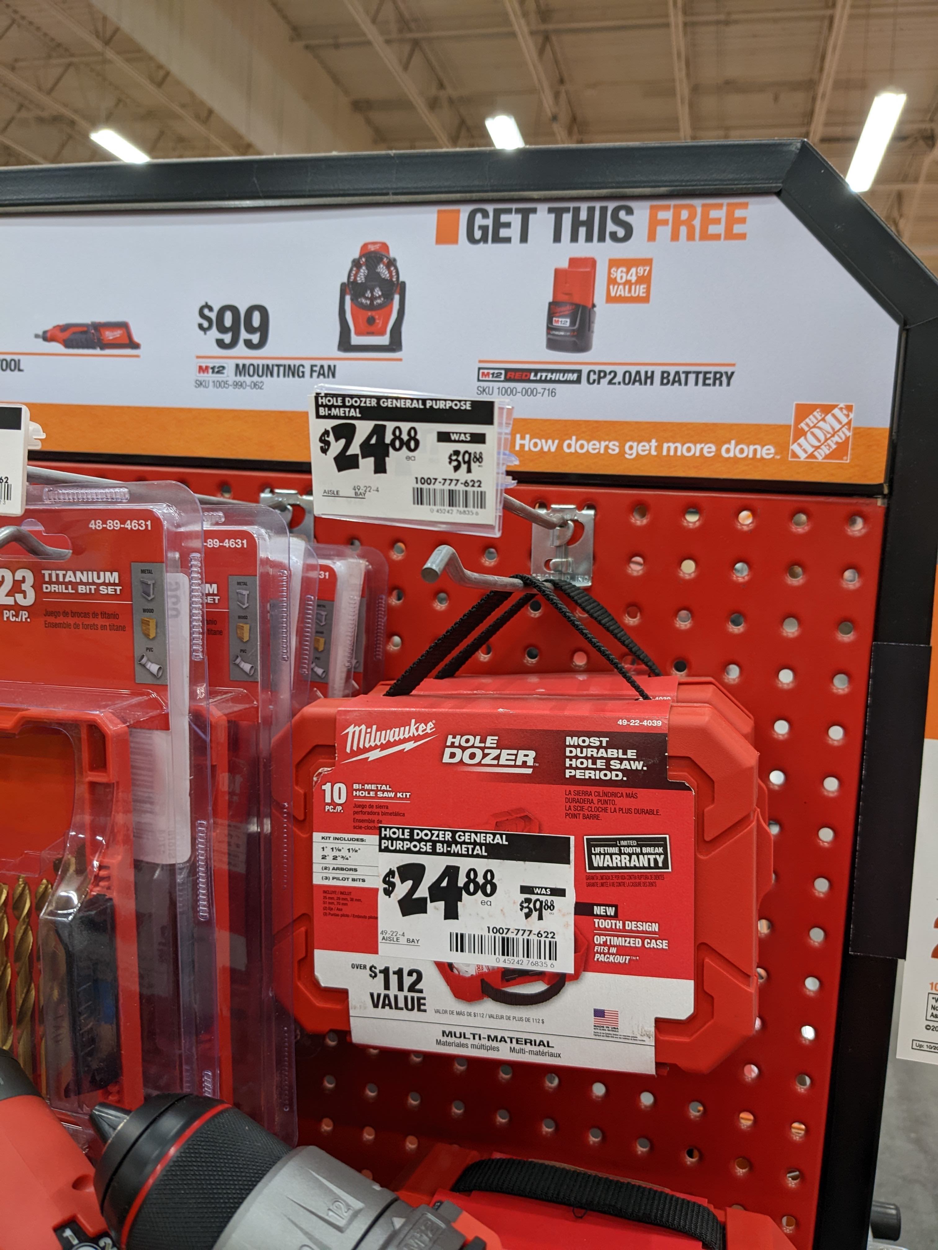 YMMV Instore Milwaukee Hole Dozer General Purpose Bi Metal Hole Saw