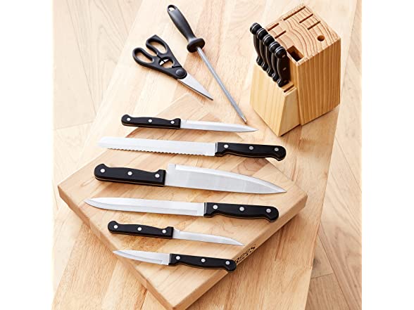 14-Piece Whitelabeled (Amazon Basics) Kitchen Stainless-Steel Knife Set ...