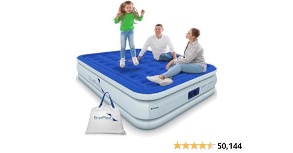 EnerPlex Air Mattress with Built-in Pump - Double Height Inflatable ...