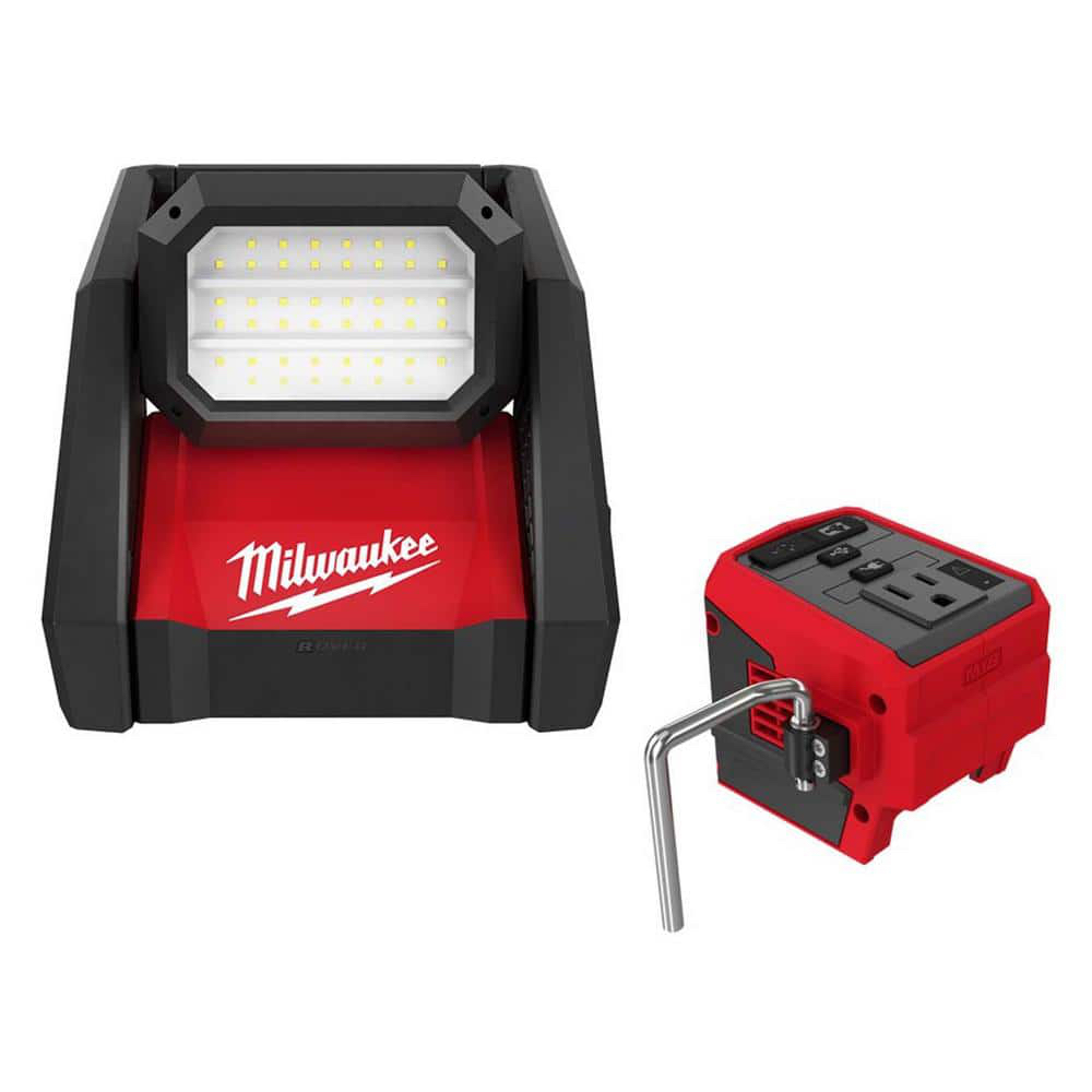Milwaukee M18 GEN-2 18V 4000 Lumens ROVER LED AC/DC Flood Light + M18 ...
