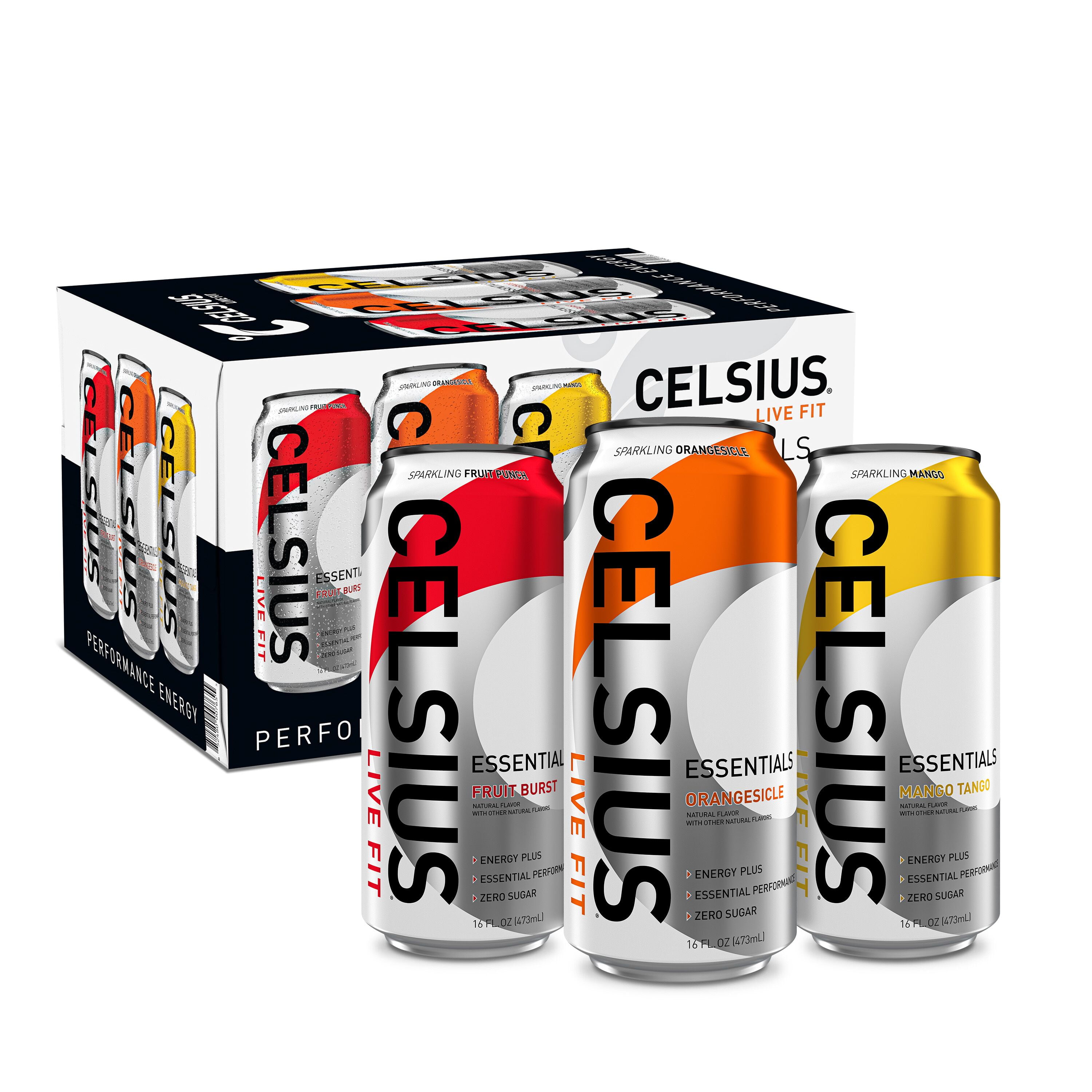 12-Pack 16-Oz Celsius Essentials Sparkling Sunset Energy Drink (Variety ...