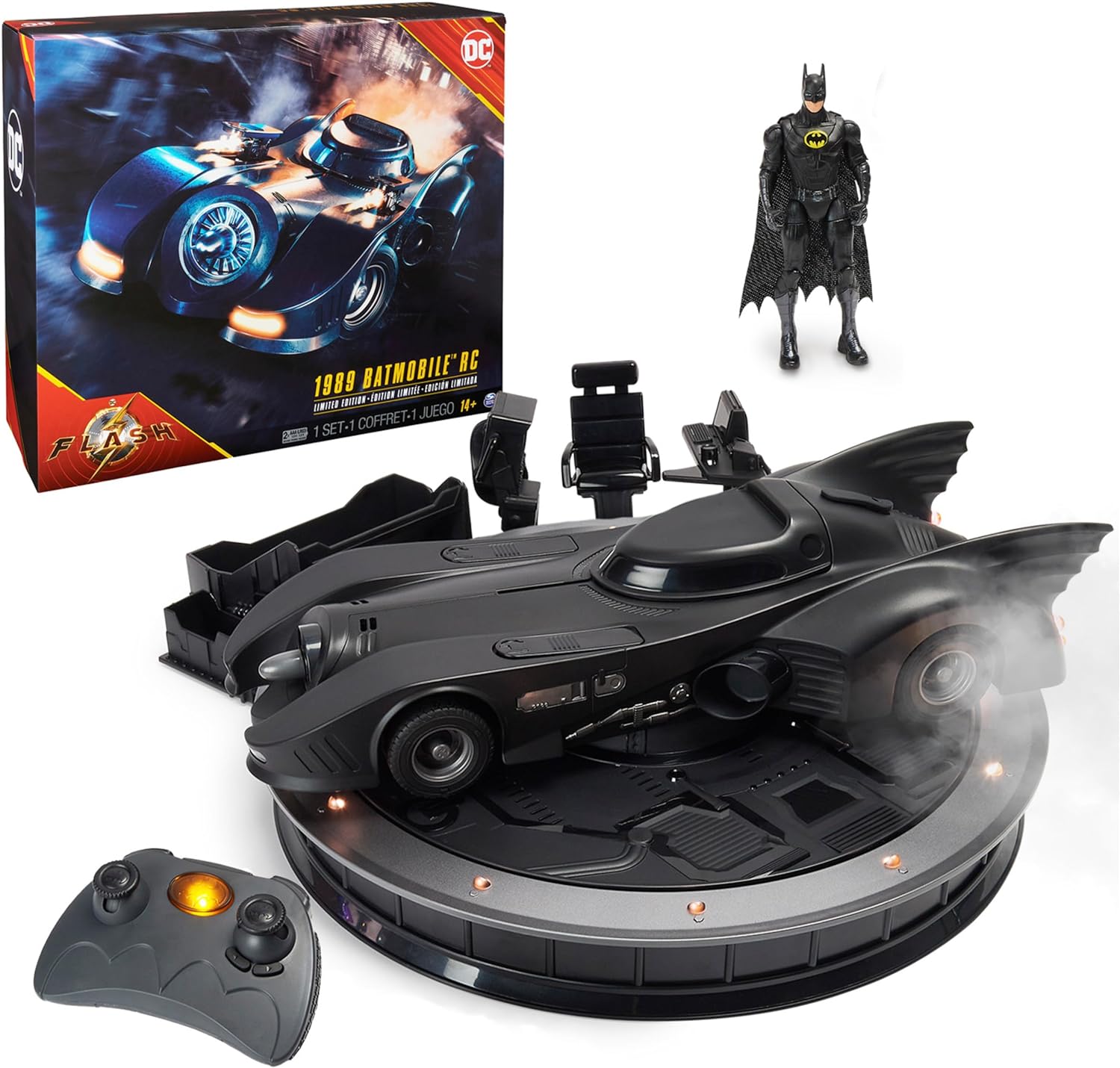 DC Comics Limited Edition 1989 Batmobile RC Car w/ Batman Action Figure ...