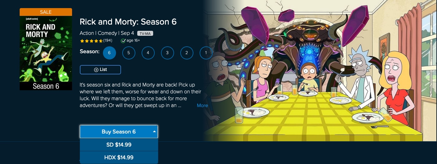 Rick and Morty Season 6 HDX - Vudu