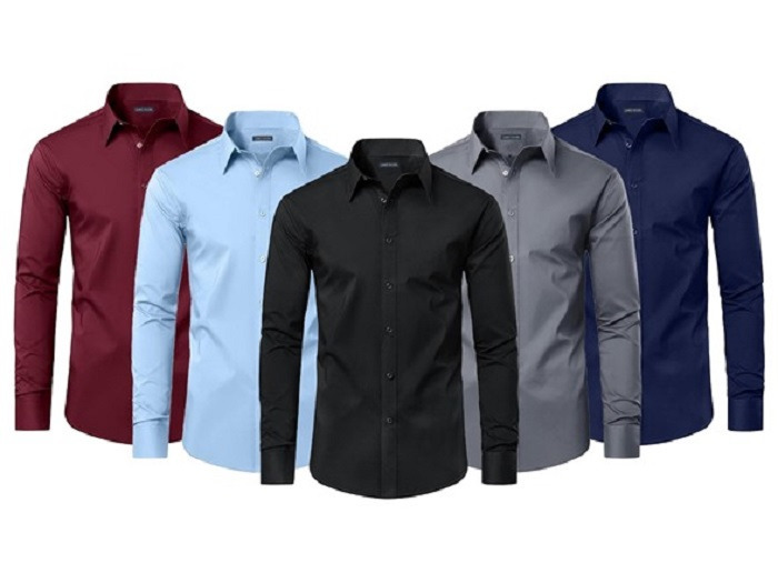 Men's Long Sleeve Classic Dress Shirts (Sizes, S-3XL) $13 + Free ...
