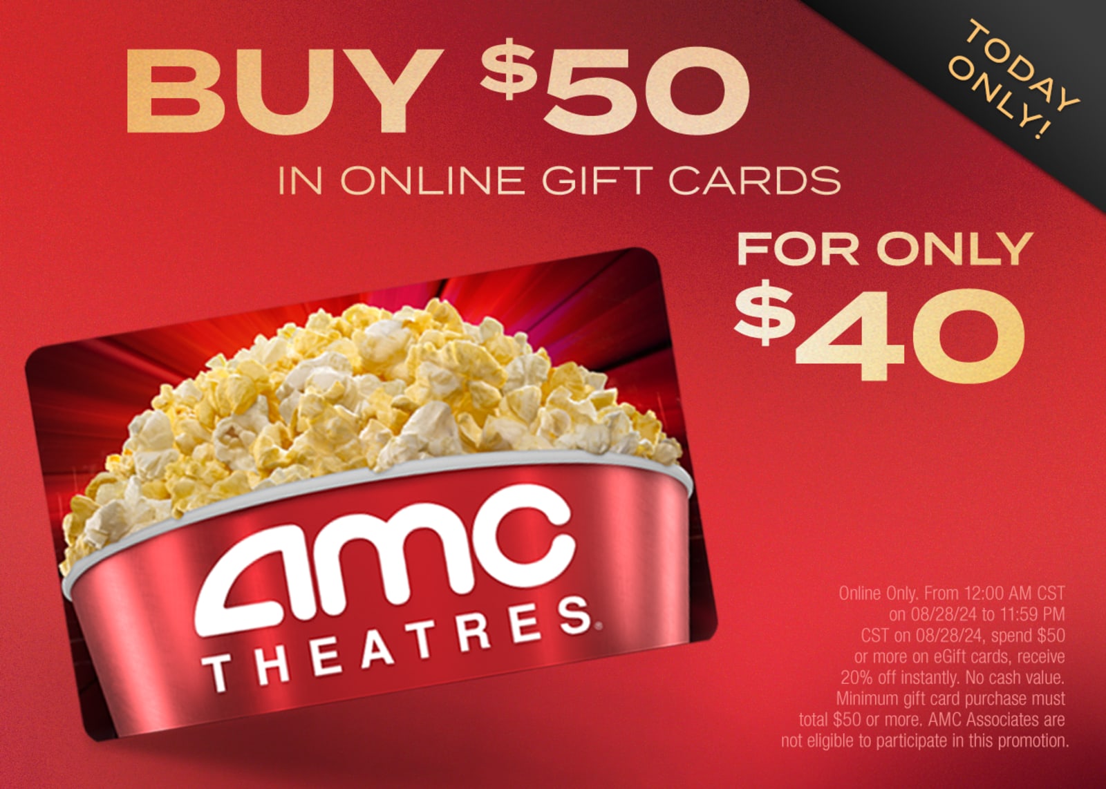 $50 AMC Theatres eGift Card (Digital Delivery)