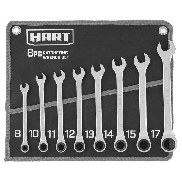 HART 7- or 8-Piece Metric Ratcheting Chrome Vanadium Wrench Set with ...