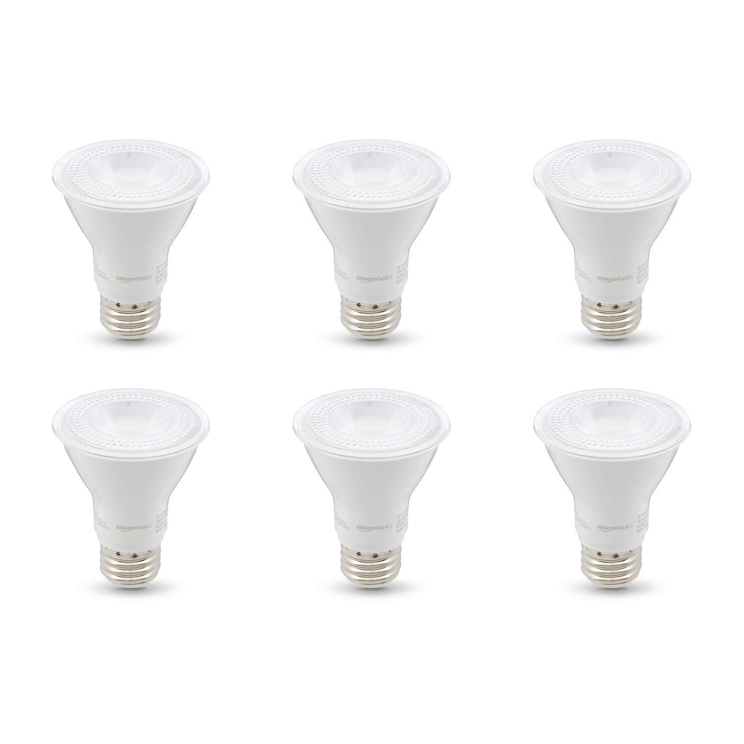 6-Pack Amazon Basics 50W Equivalent PAR20 Dimmable Daylight LED Light Bulbs