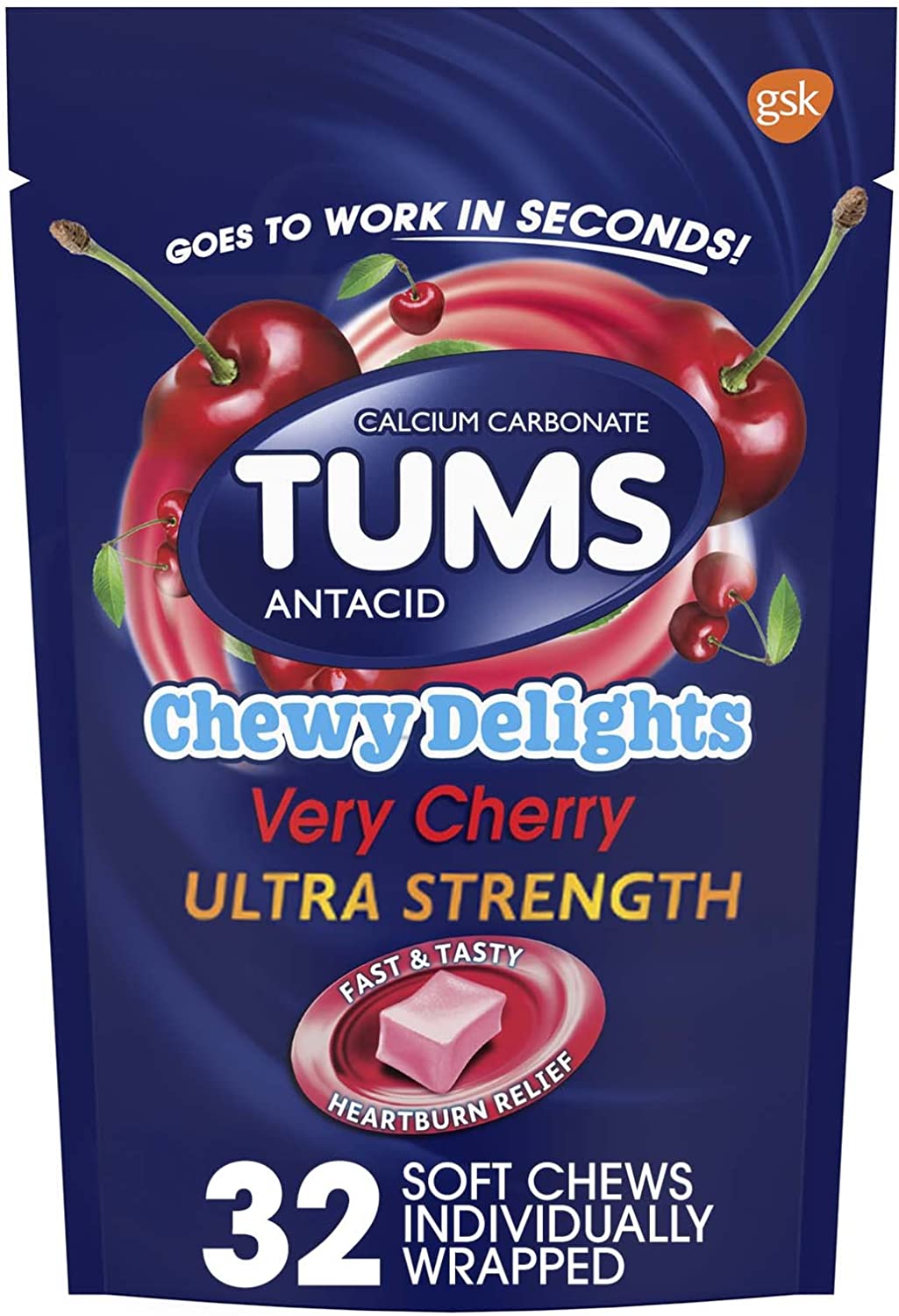Select Accounts: 32-Ct TUMS Chewy Delights Ultra Strength Antacid Soft Chews (Cherry)