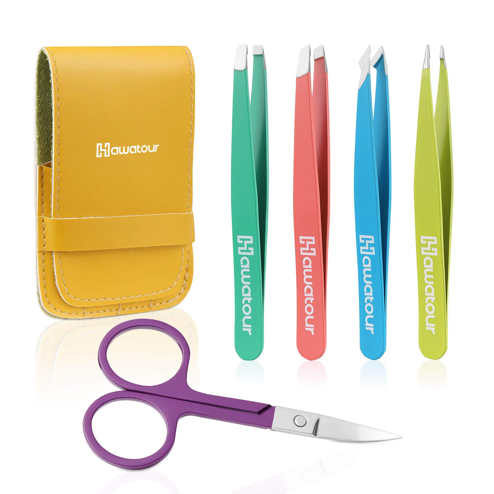 5-Piece Tweezer Set w/ Leather Travel Case & Scissor $4 + Free Shipping ...