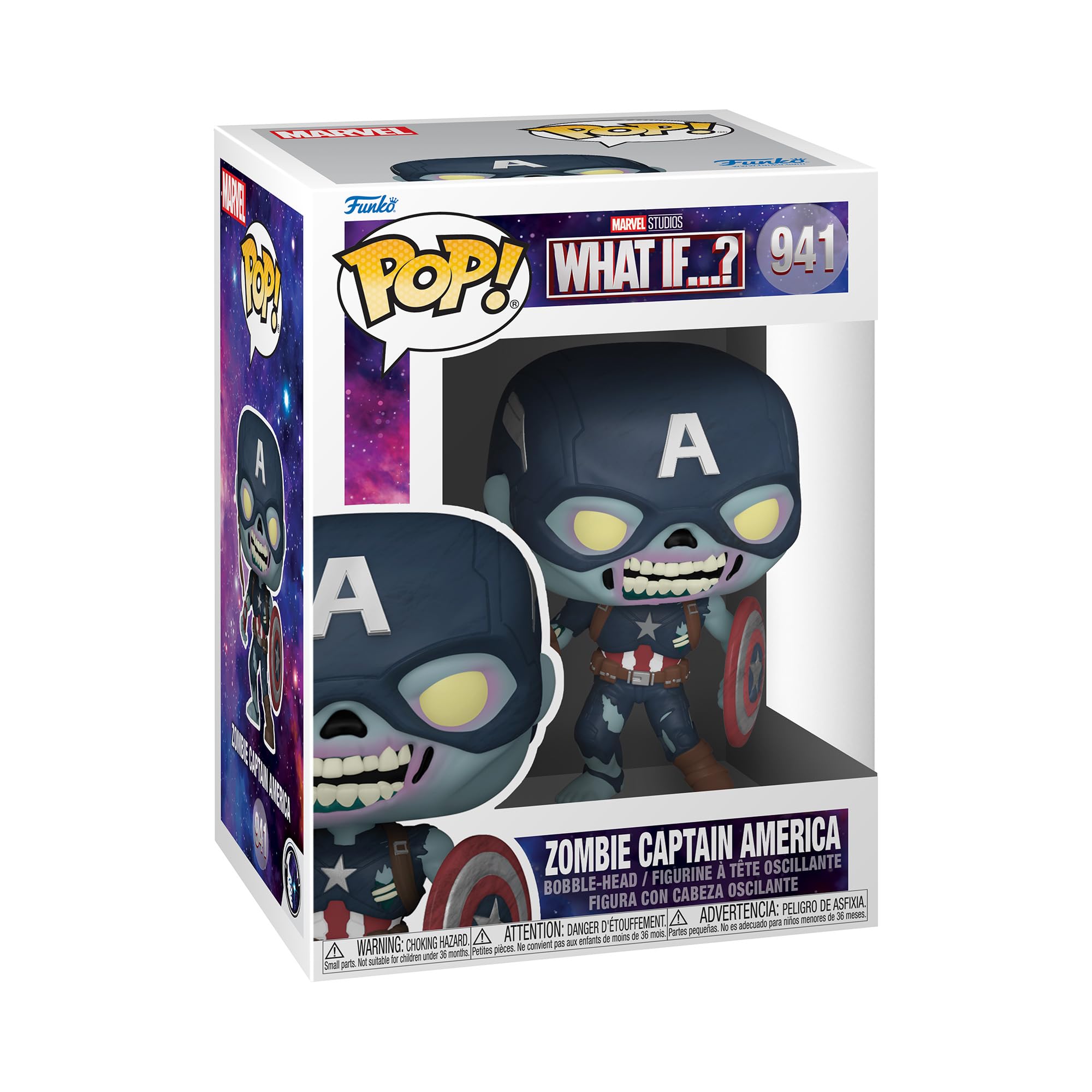 Funko Pop! Marvel: What If? Vinyl Bobbleheads: Zombie Captain America ...