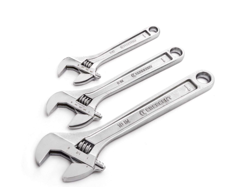 3-Piece Crescent Adjustable Wrench Set