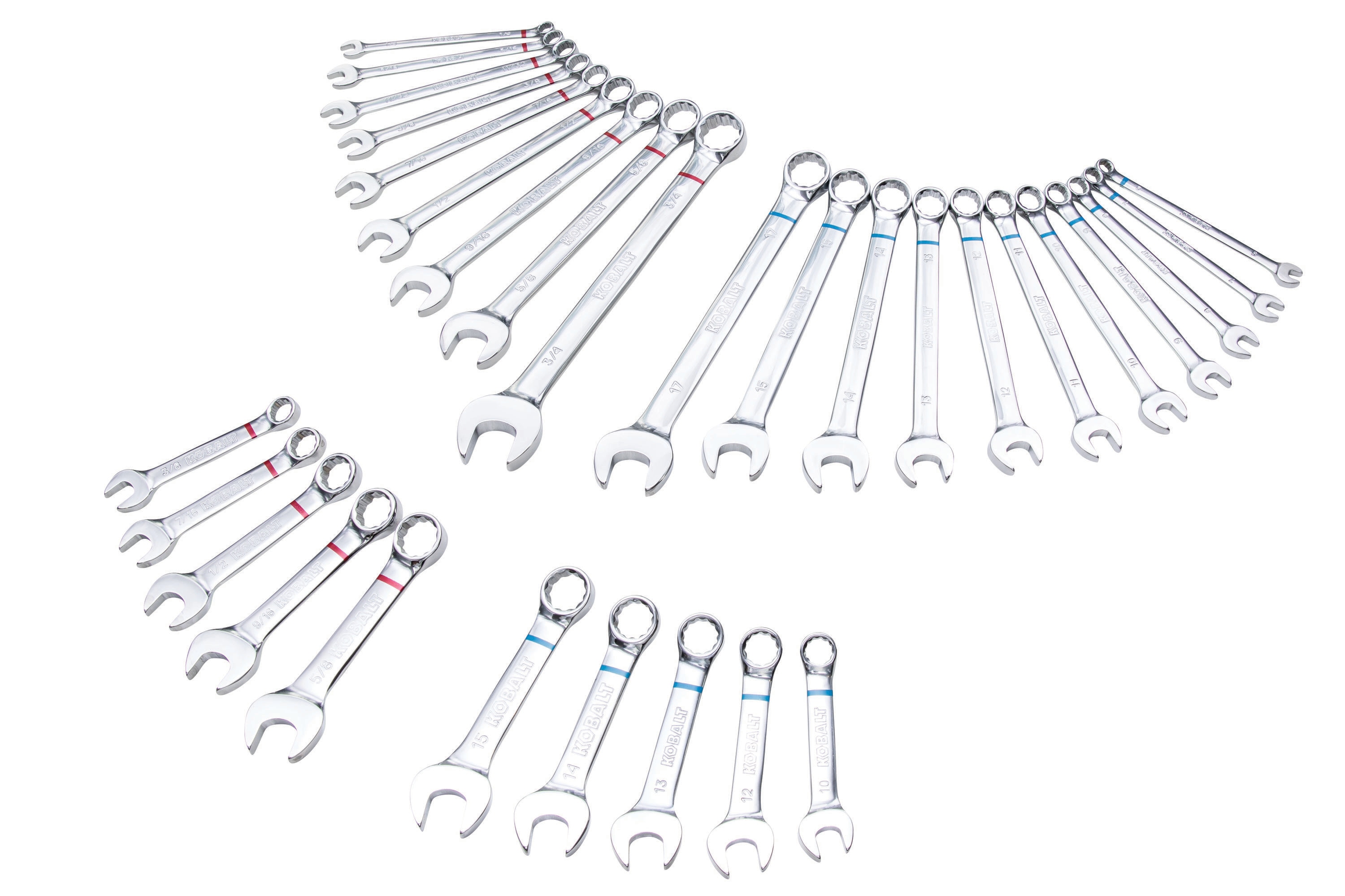 30 Piece Kobalt 12 Point Standard SAE And Metric Combination Wrench Set