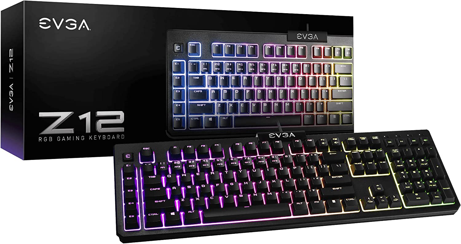 EVGA Z12 RGB Backlit Gaming Keyboard w/ Programmable Macro Keys $15 ...
