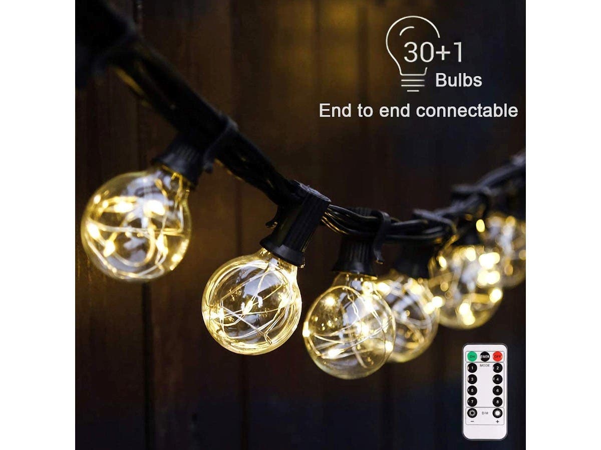 25 ft. Outdoor LED String Lights Indoor Patio Garden - Waterproof ...