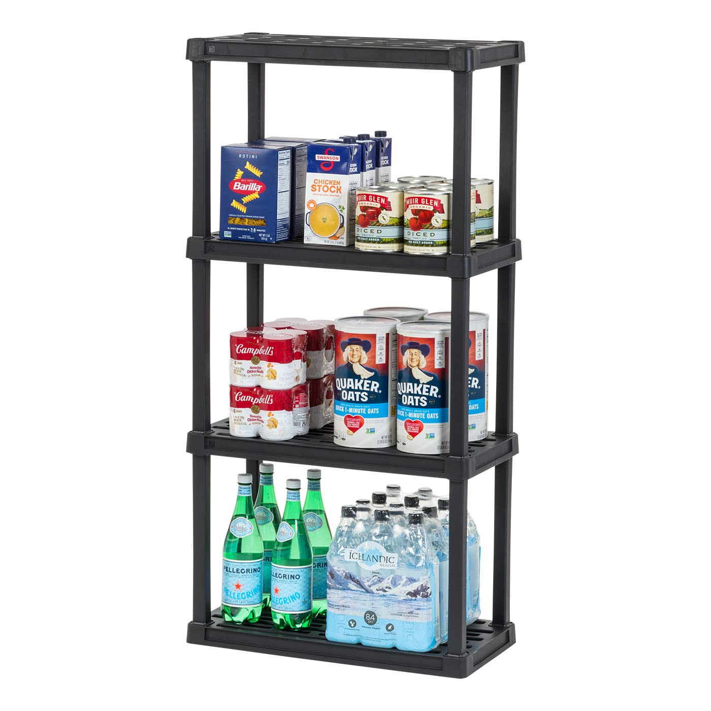 IRIS USA 4-Tier Shelving Unit 24"W x 12"D x 48"H (Black) $25.53 + Free Ship