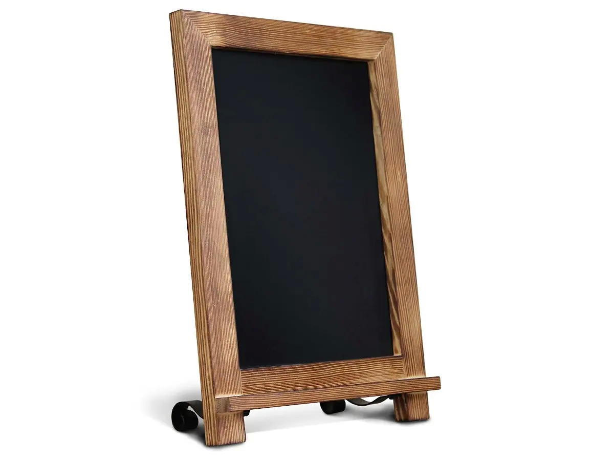 9.5” x 14” Rustic Torched Wood Tabletop Chalkboard with Legs/Vintage $5 ...