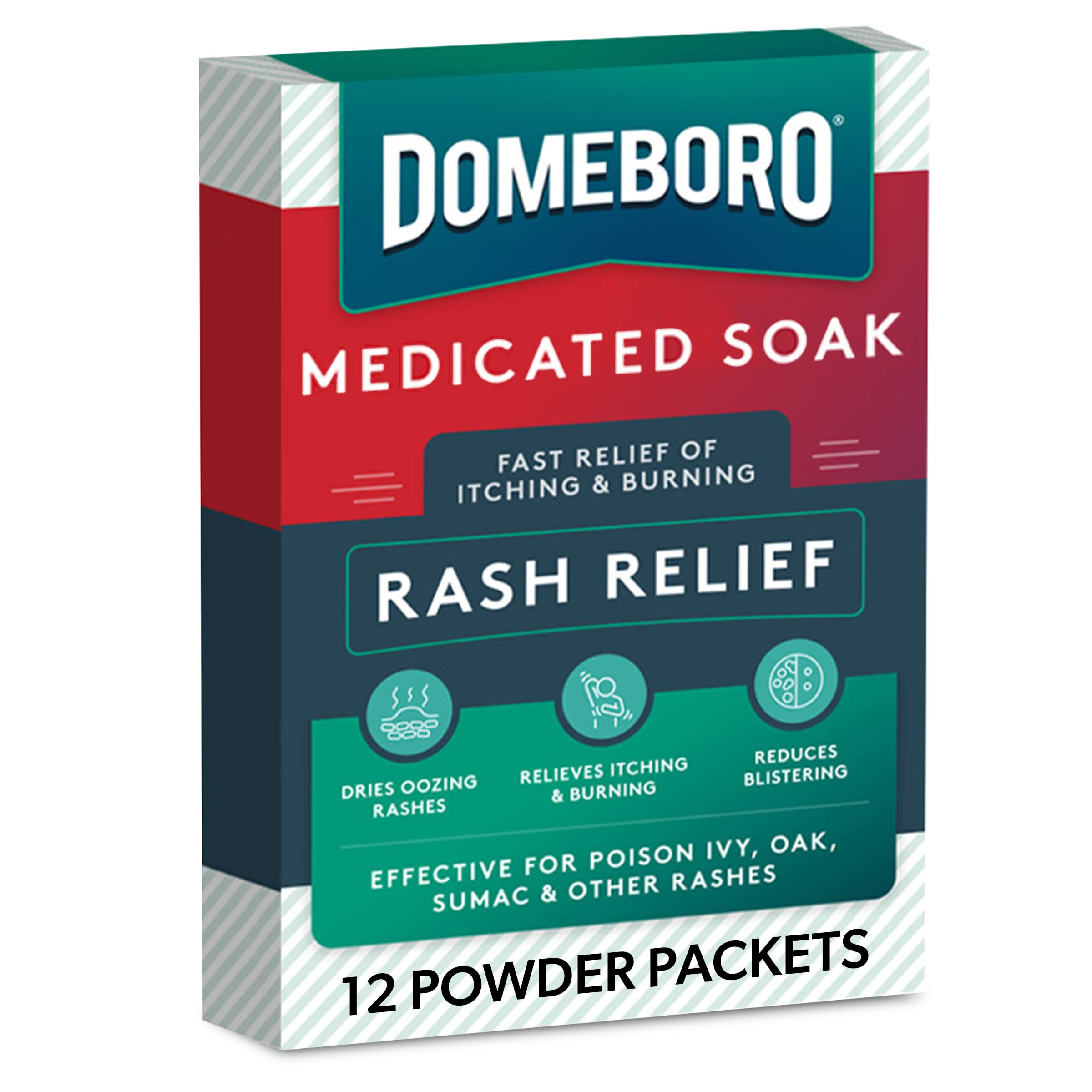 12 Count (Pack of 1) Domeboro Medicated Soak Rash Relief (Burow’s ...